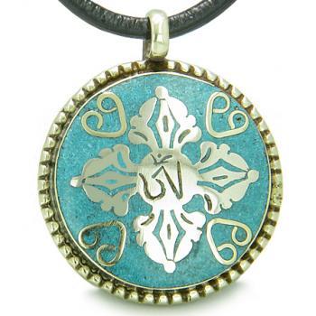 Amulet Ancient Om And Tibetan Rdo Rje Magic Symbols Medallion Turquoise ...